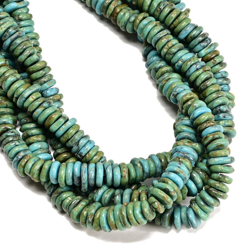 Blue Magnesite Turquoise Slice Discs Beads 10-11mm 13-14mm 17-18mm 15.5 ...