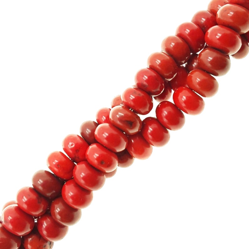 Red Magnesite Turquoise Smooth Rondelle Beads 3x4mm 4x6mm - Etsy
