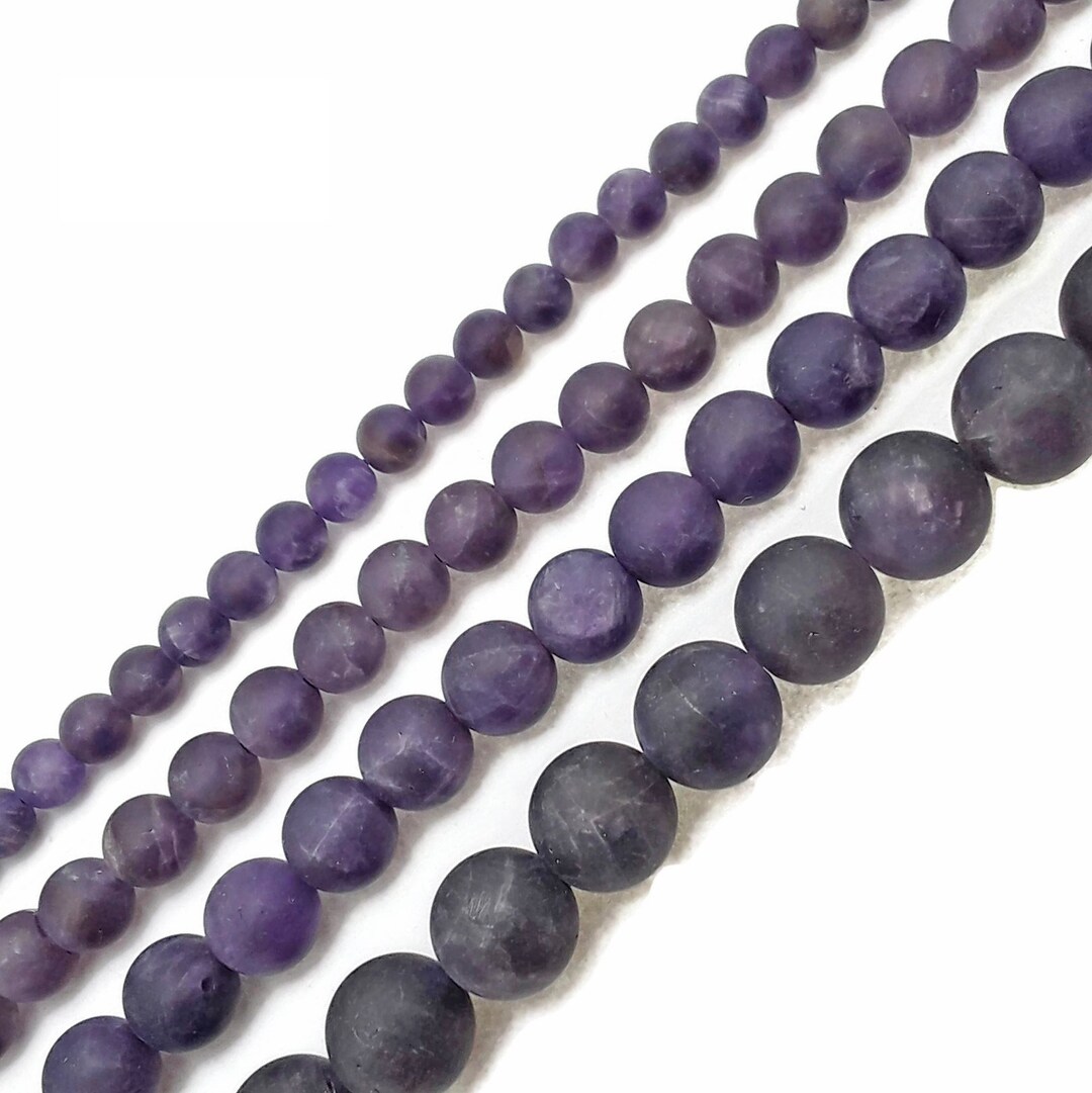 Amethyst Matte Round Beads 4mm 6mm 8mm 10mm 12mm 15.5 Strand - Etsy