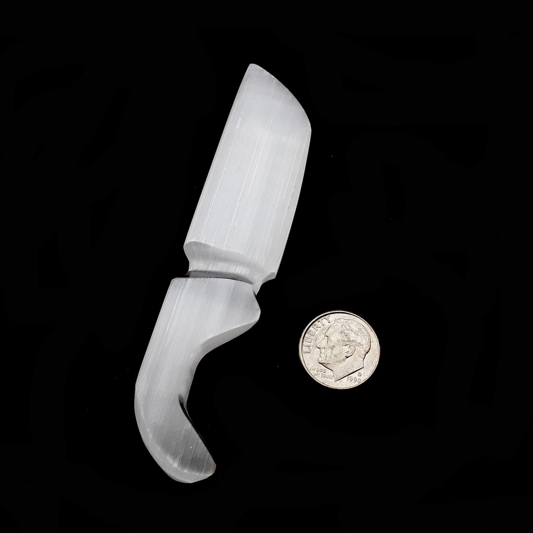 Natural Selenite Crystal Carved Knife Throwing Dagger Energy Sword 1x4 ...