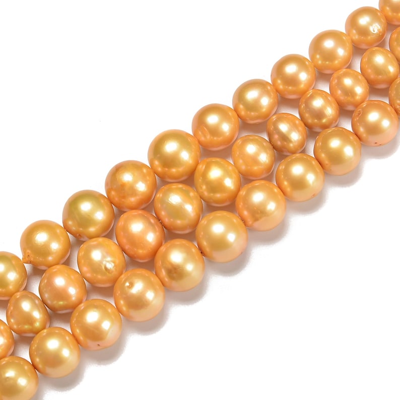 Graduated Golden Edison Pearl Round Beads Size 13-15mm 15.5'' Strand - Etsy