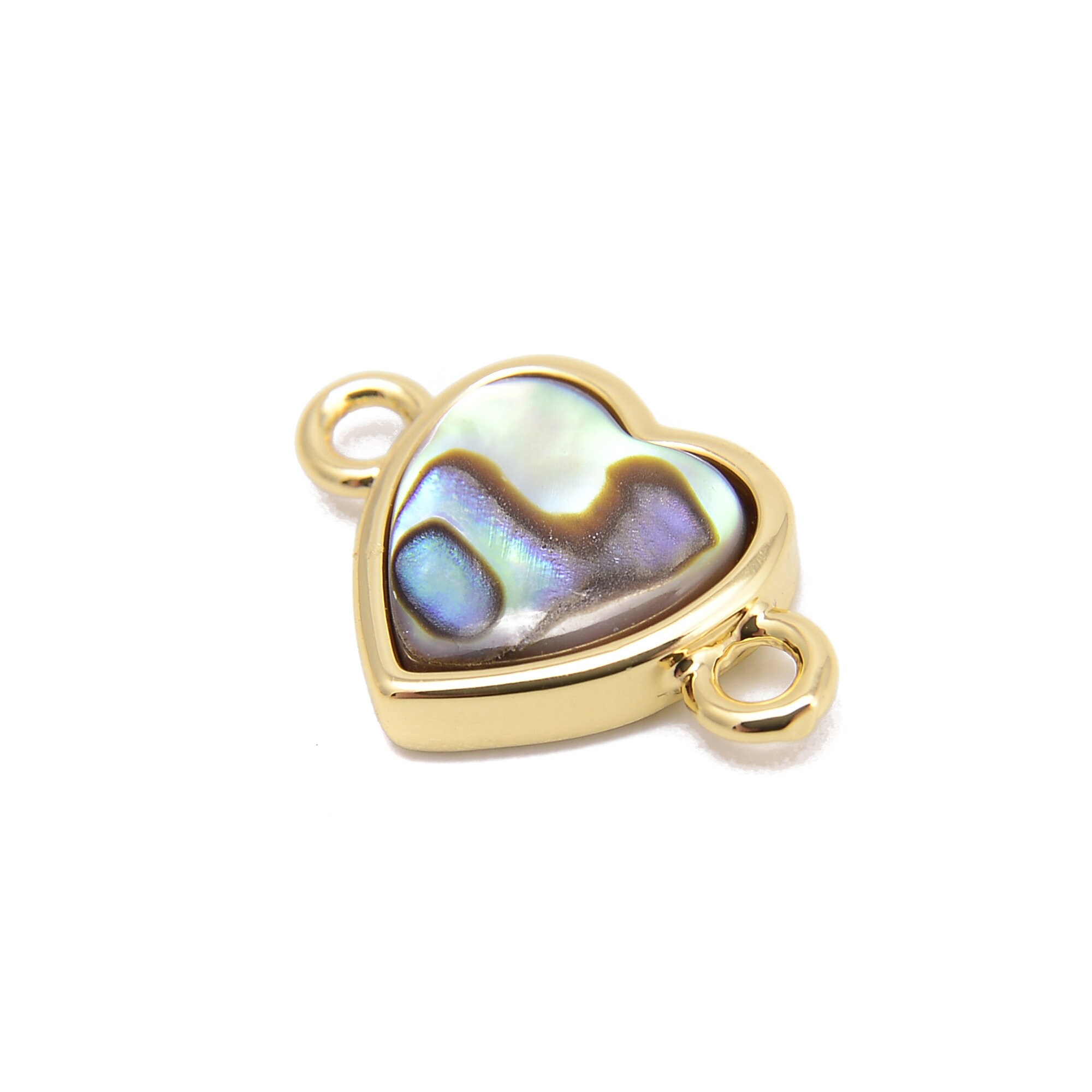 Gemstone Faceted Heart Shape Gold Edge Connector Pendant Charm - Etsy