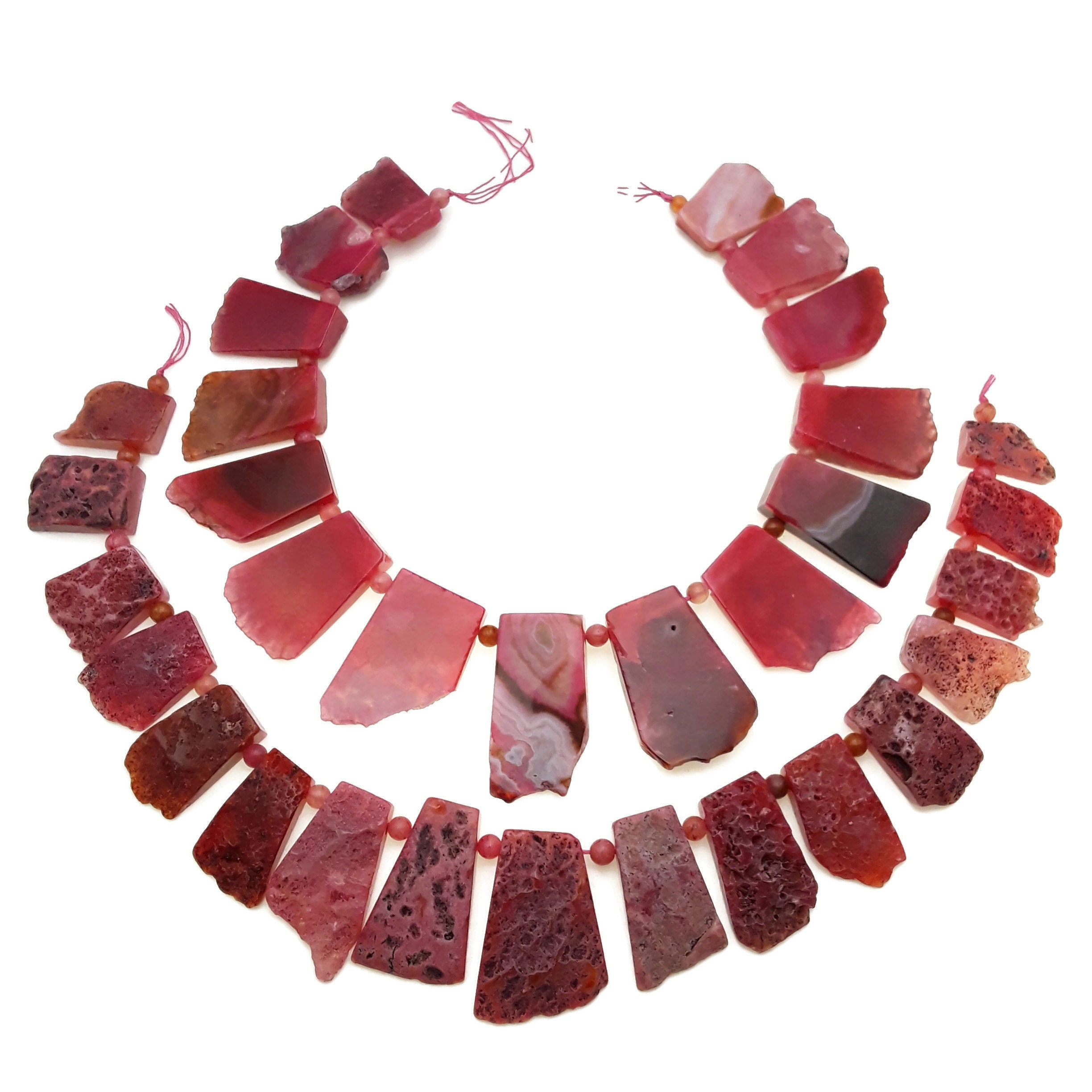 Red Agate Slice Irregular Trapezoid Slab Beads Approx 30x45mm | Etsy