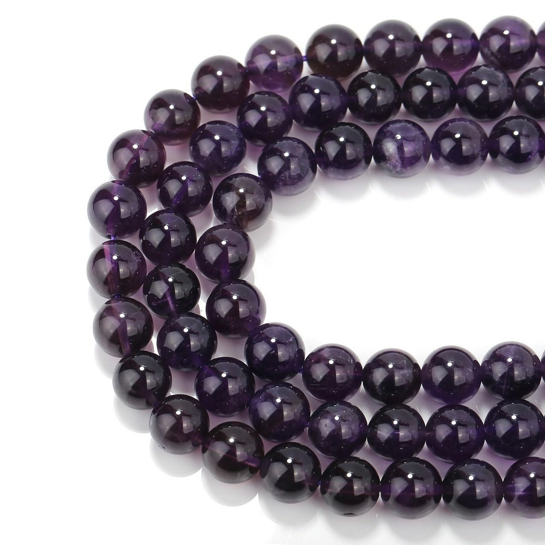 Natural Amethyst Smooth Round Beads 14mm 16mm Approx 15.5 Strand - Etsy