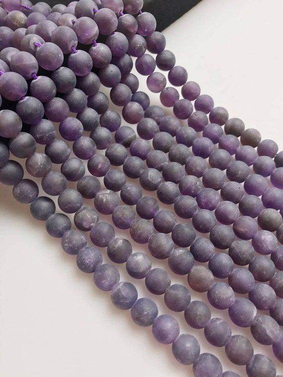 Amethyst Matte Round Beads 4mm 6mm 8mm 10mm 12mm 15.5 | Etsy