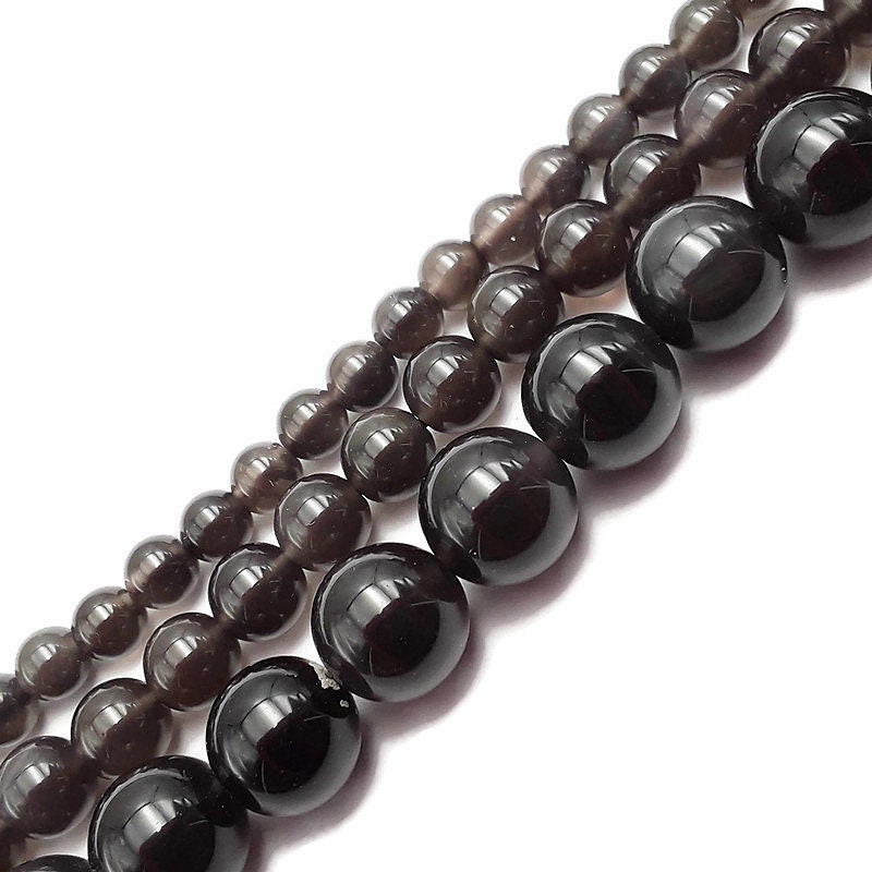 Natural Ice Obsidian Smooth Round Beads 6mm 8mm 10mm 12mm - Etsy