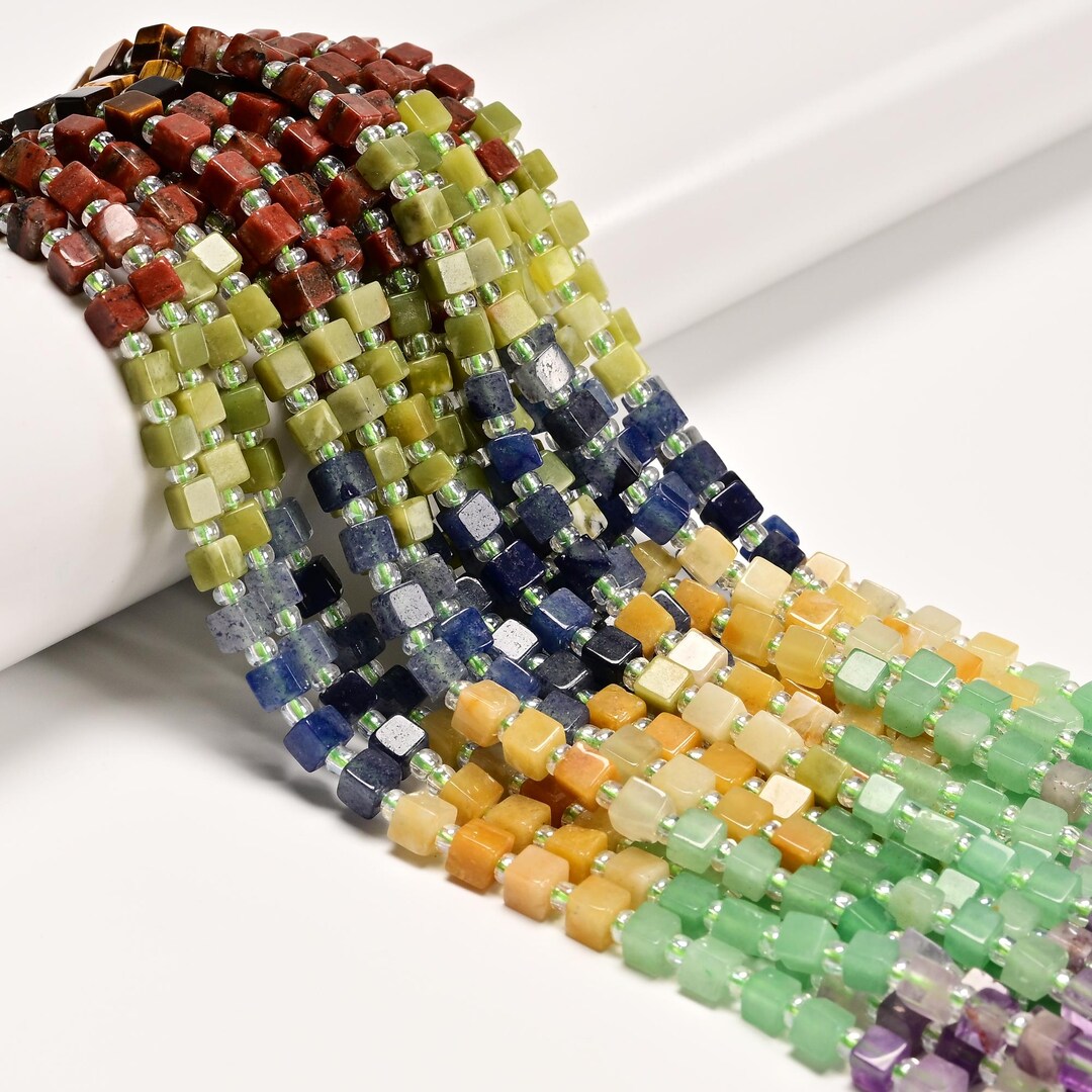 07 Multi-color Gemstone Smooth Cube Shape Beads Size 4mm 15" Strand - Etsy