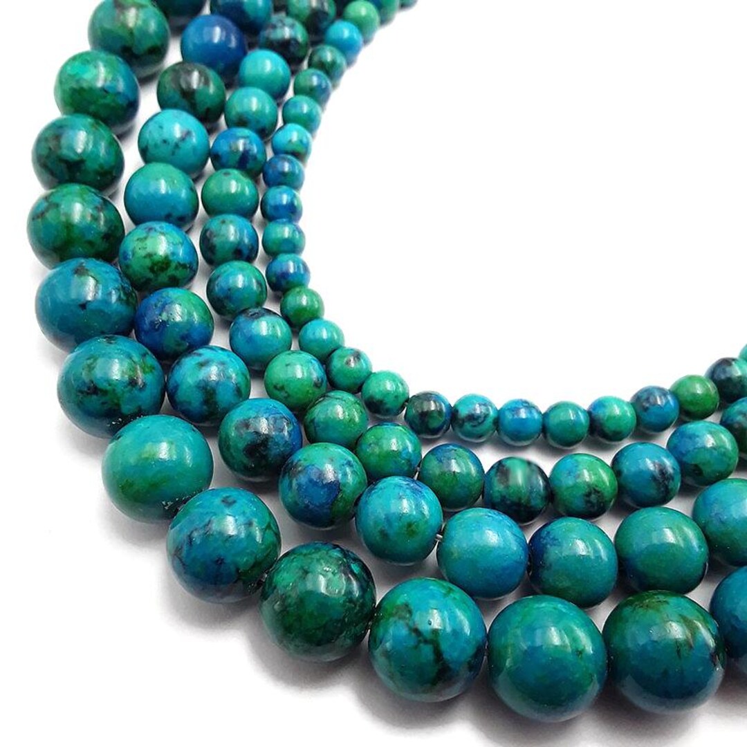 Azurite Smooth Round Beads 4mm 6mm 8mm 10mm 12mm 15.5