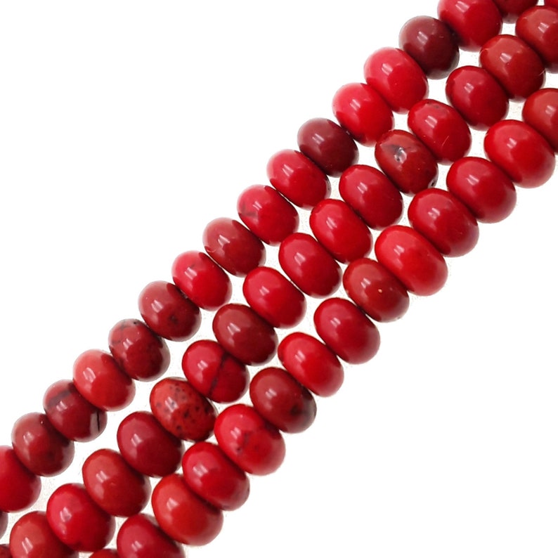 Red Magnesite Turquoise Smooth Rondelle Beads 3x4mm 4x6mm - Etsy
