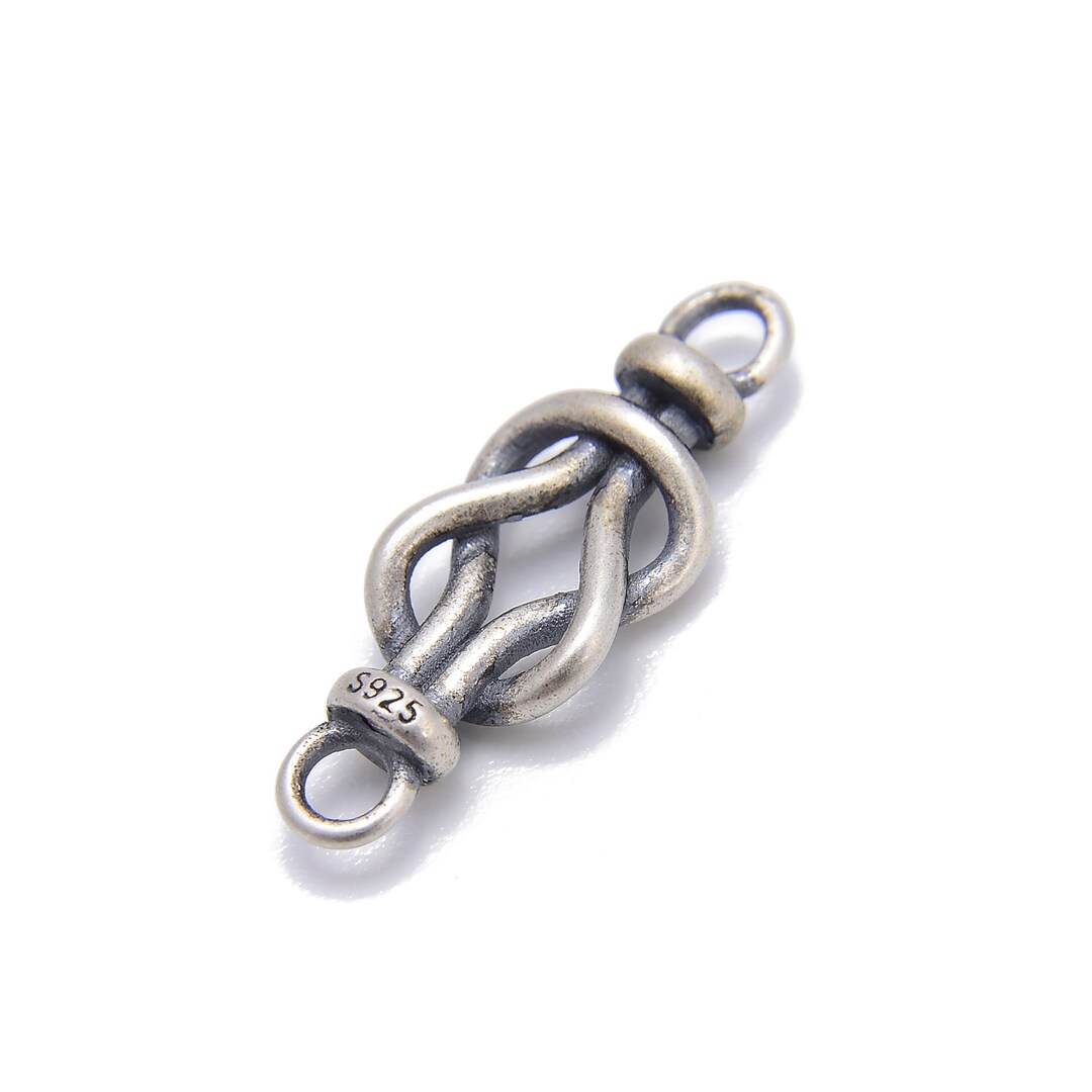 925 Sterling Silver Anti-silver Color Rope Connector Size - Etsy