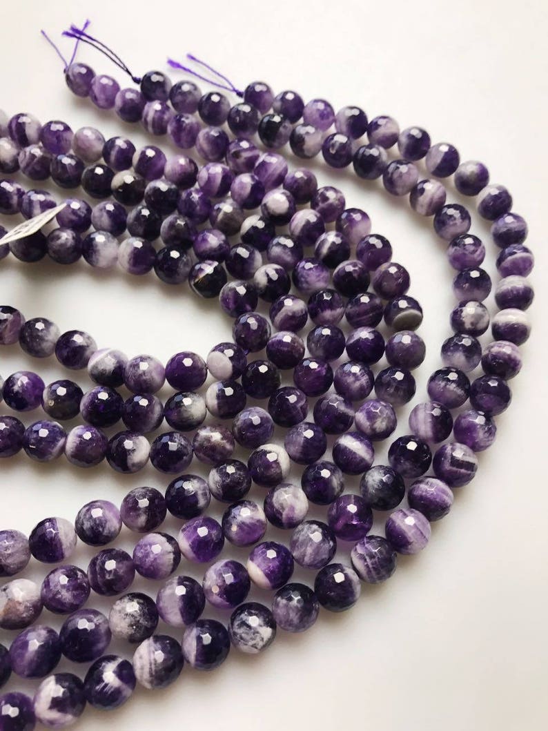 Teeth Amethyst Faceted Round Beads 6mm 8mm 10mm 12mm | Etsy