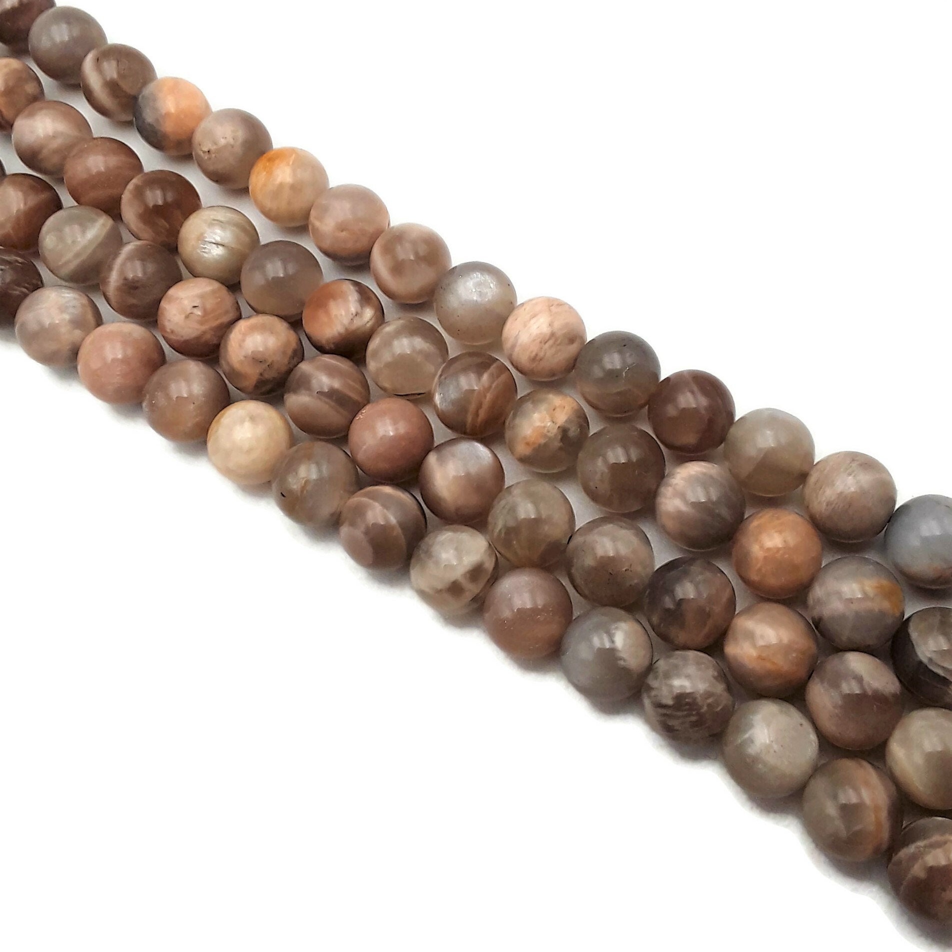 Dark Multi-color Peach Moonstone Smooth Round Beads 5mm 8mm - Etsy