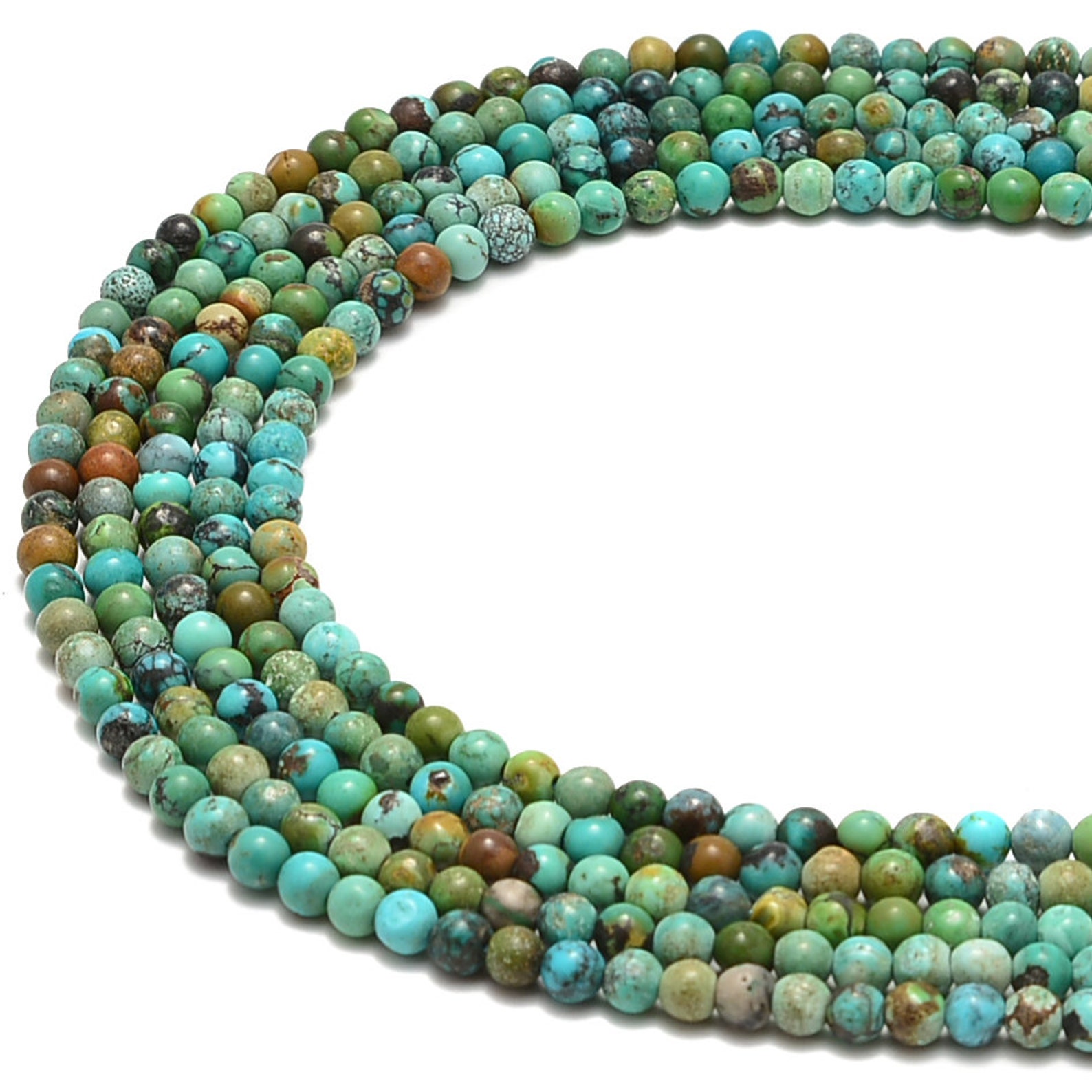 Natural Genuine Turquoise Smooth Round Beads Size 3-4mm - Etsy