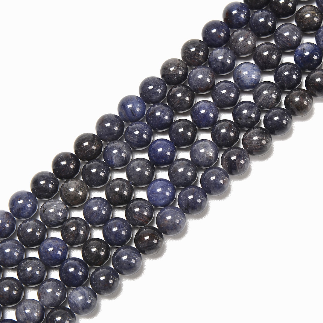 Dark Blue Rutilated Quartz Smooth Round Beads Size 6mm 8mm - Etsy
