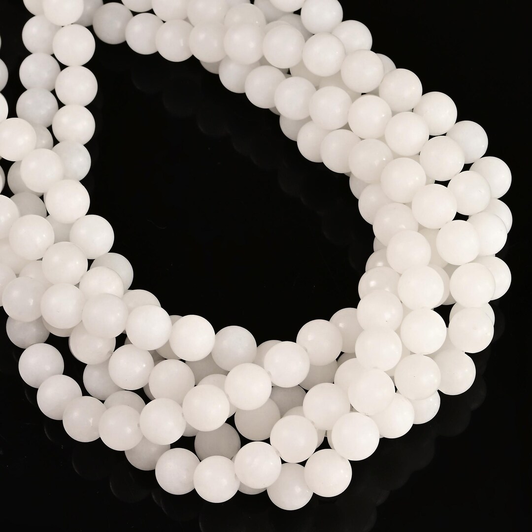 Natural White Jade Matte Round Beads Size 4mm 6mm 8mm 10mm 12mm 15.5 ...