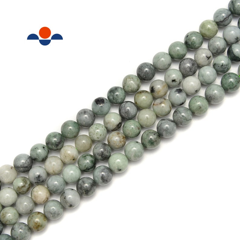 Natural Green Spotted Jade Smooth Round Beads Size 6mm 8mm - Etsy
