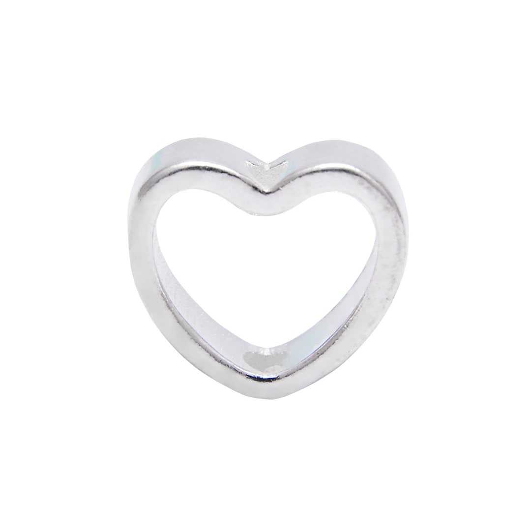 925 Sterling Silver Hollow Heart Shape Charm Size 4x10mm Sold 3pcs per ...