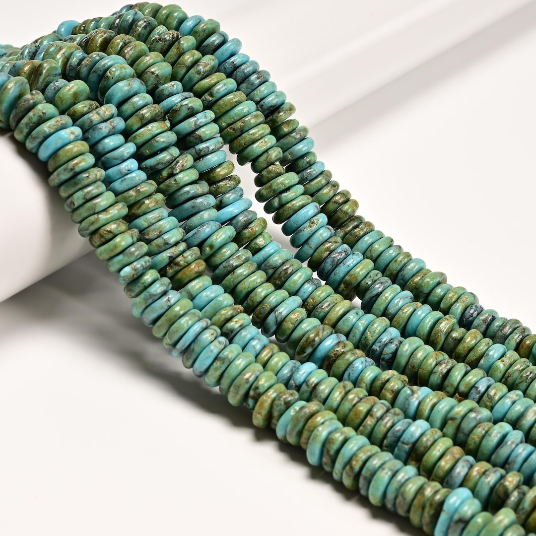 Blue Magnesite Turquoise Slice Discs Beads 10-11mm 13-14mm 17-18mm 15.5 ...
