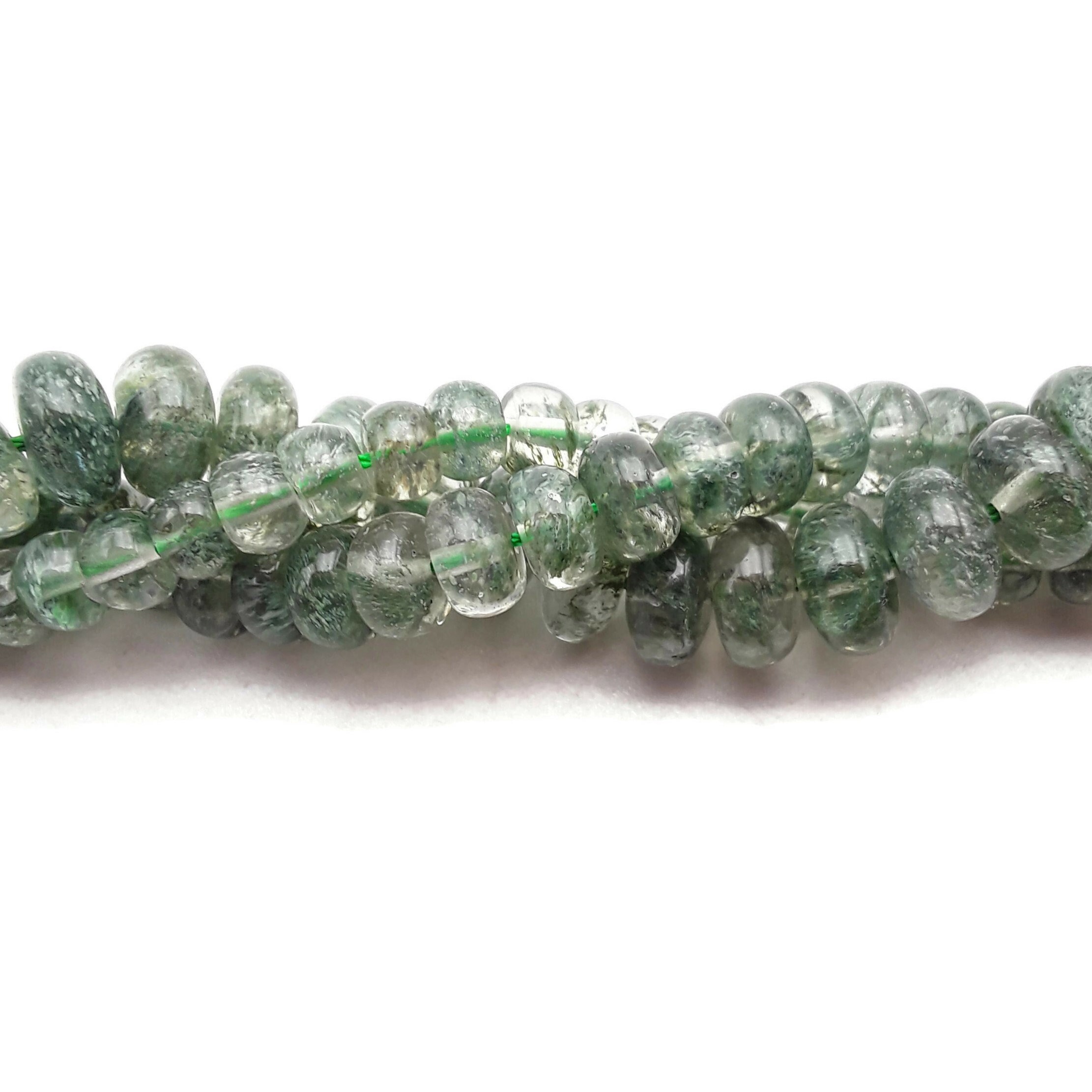 Green Rutilated Quartz Smooth Rondelle Beads 4x6mm 5x8mm | Etsy
