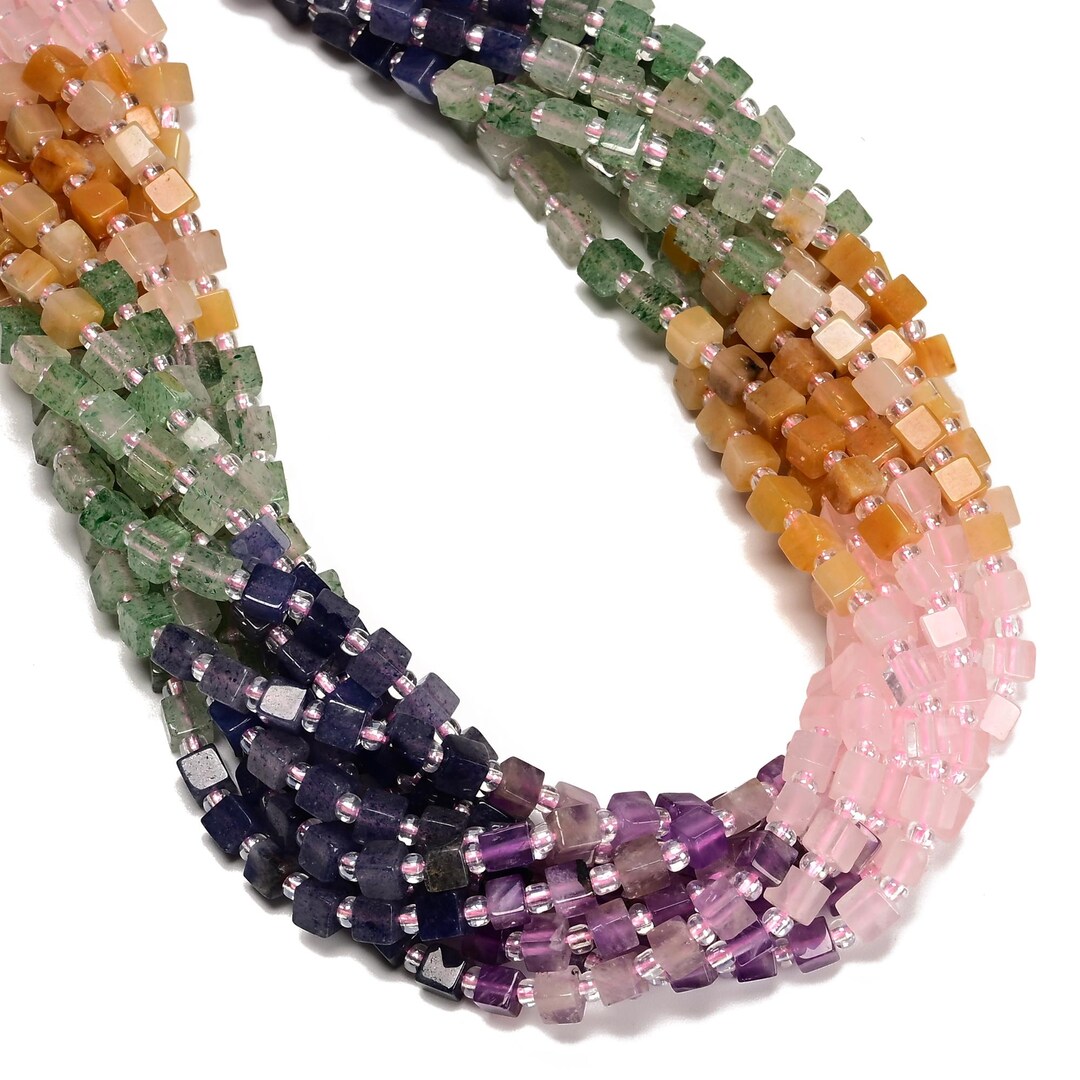 03 Multi-color Gemstone Smooth Cube Shape Beads Size 4mm 15" Strand - Etsy