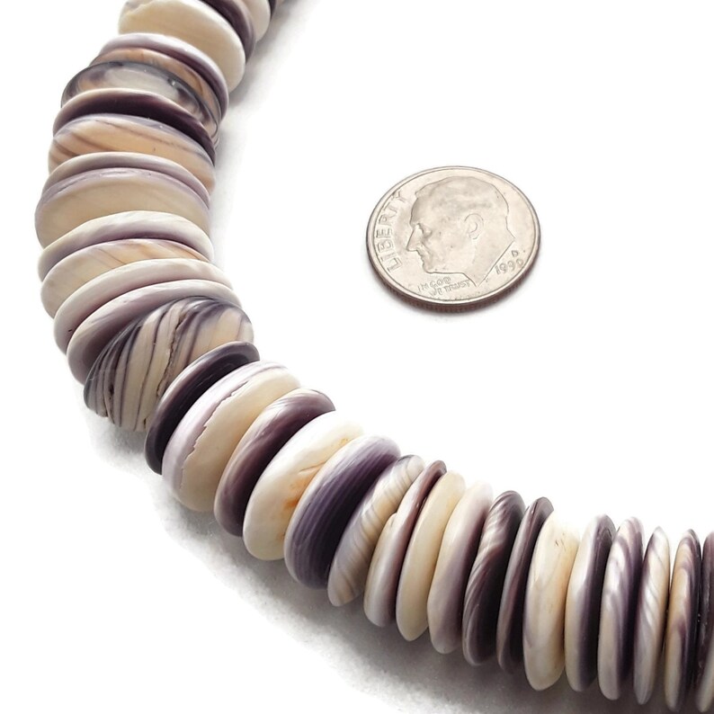 Graduated Purple White Conch Shell Flat Rondelle Discs Beads - Etsy