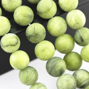 Natural Green Jade Matte Round Beads 4mm 6mm 8mm 10mm 12mm | Etsy