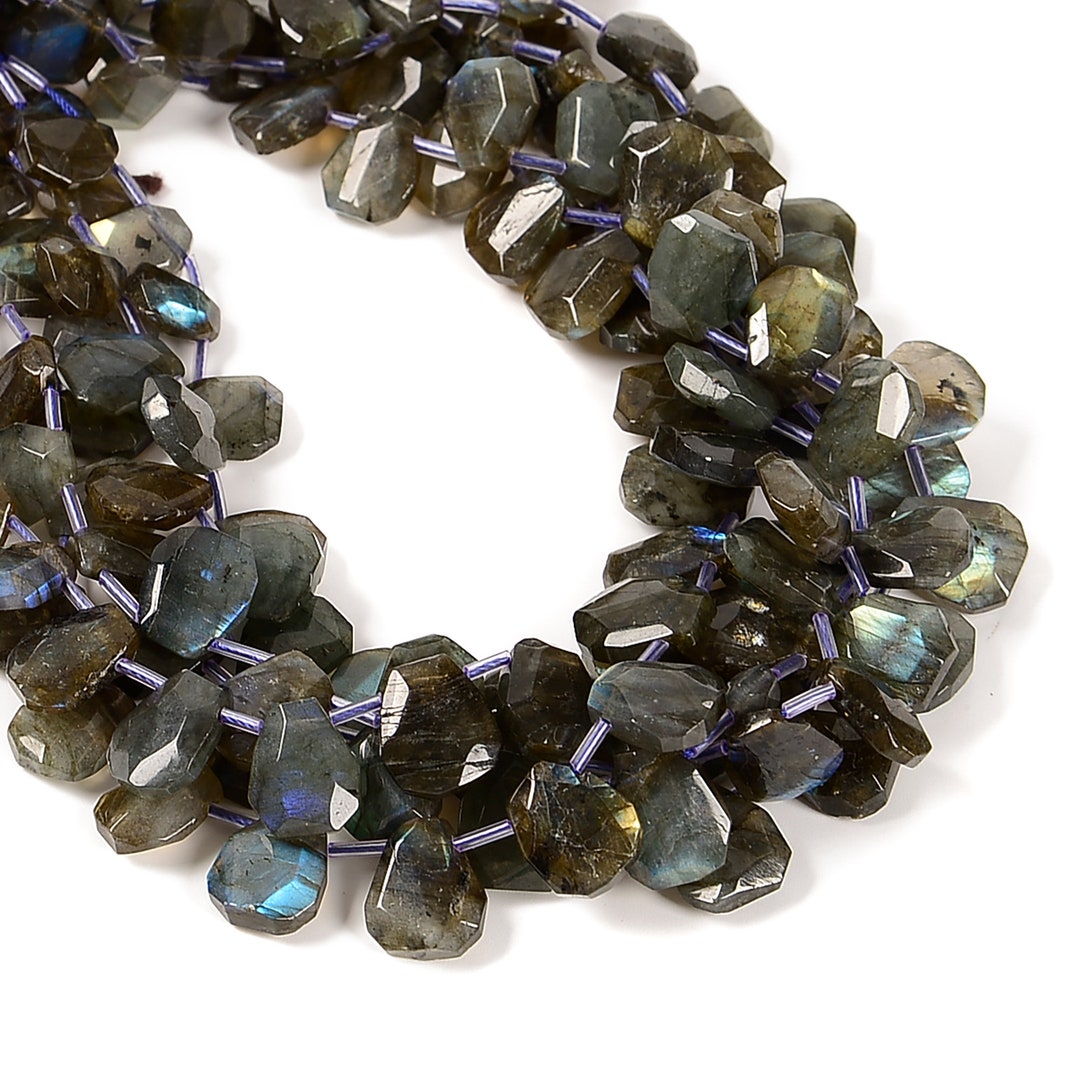 Natural Labradorite Faceted Trapezoid Shape Beads 10x12mm-12x15mm 15.5 ...
