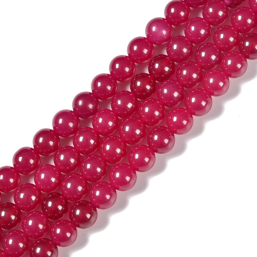 Ruby Smooth Round Beads Size 4mm 5mm 6mm 8mm 15.5'' Strand - Etsy