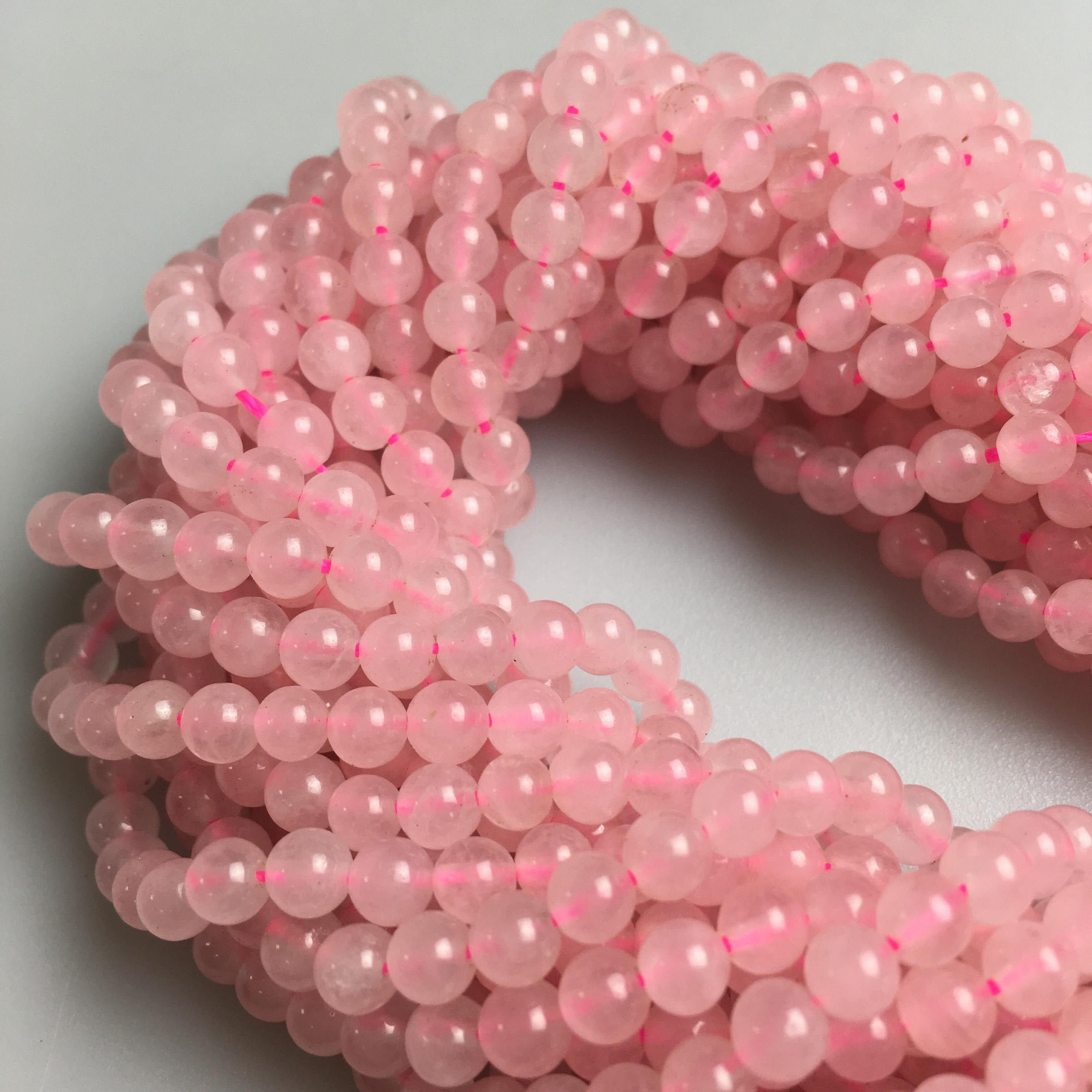 Rose Quartz Smooth Round Beads 4mm 6mm 8mm 10mm 12mm | Etsy