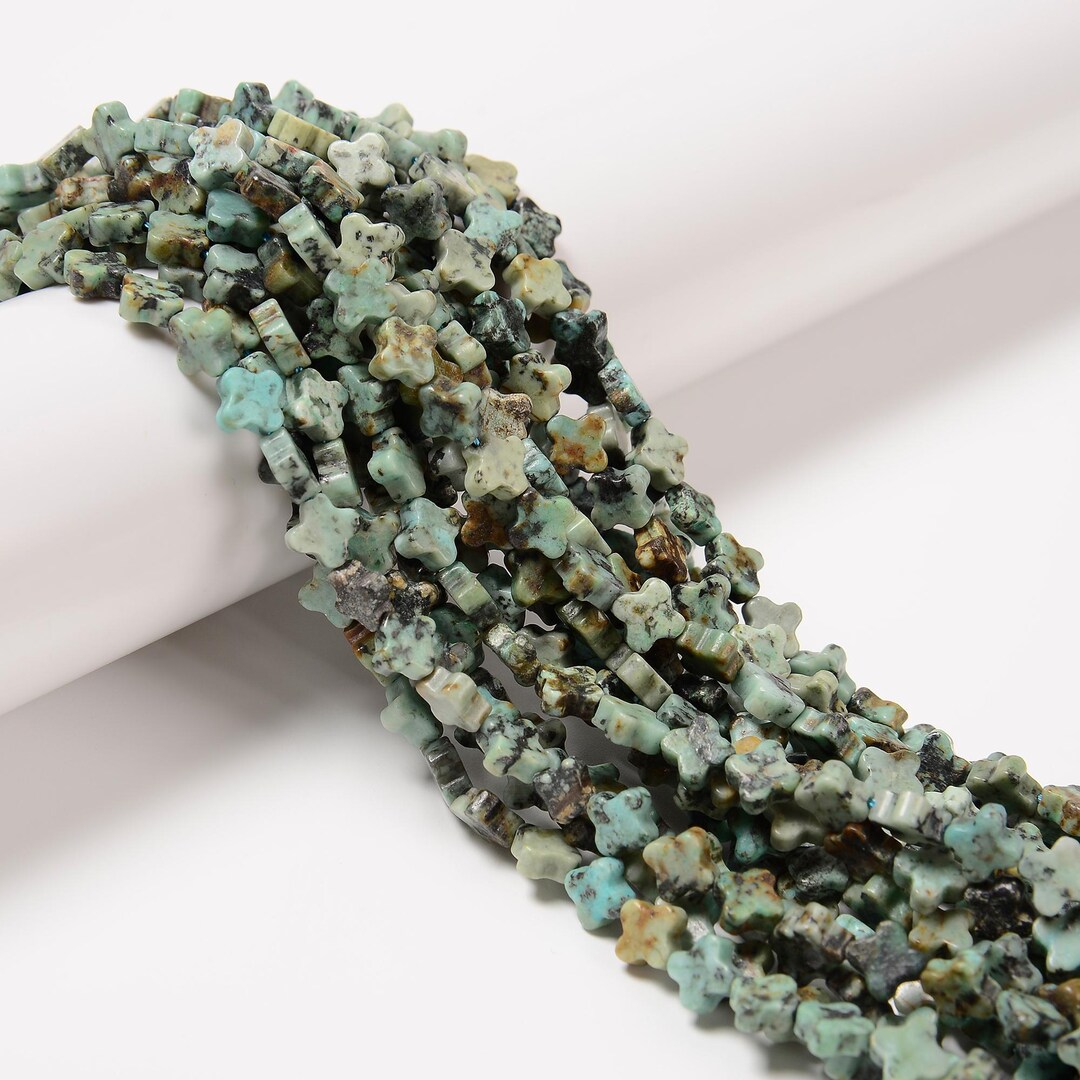 Natural African Turquoise Four Leaf Clover Shape Beads Size 8mm 15.5 ...
