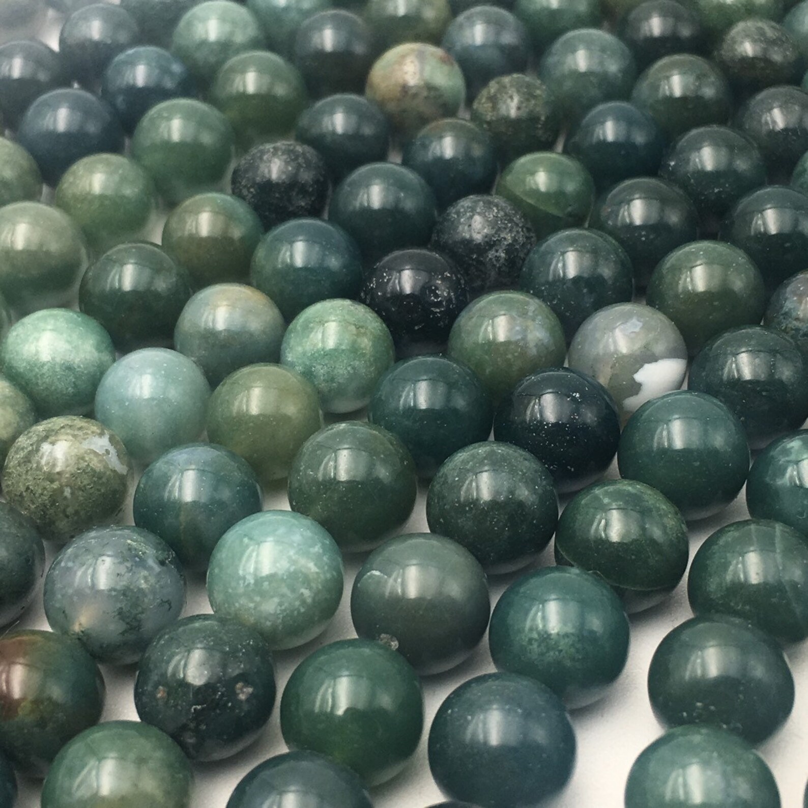 Green Moss Agate Smooth Round Beads 5mm 15.5 Strand - Etsy