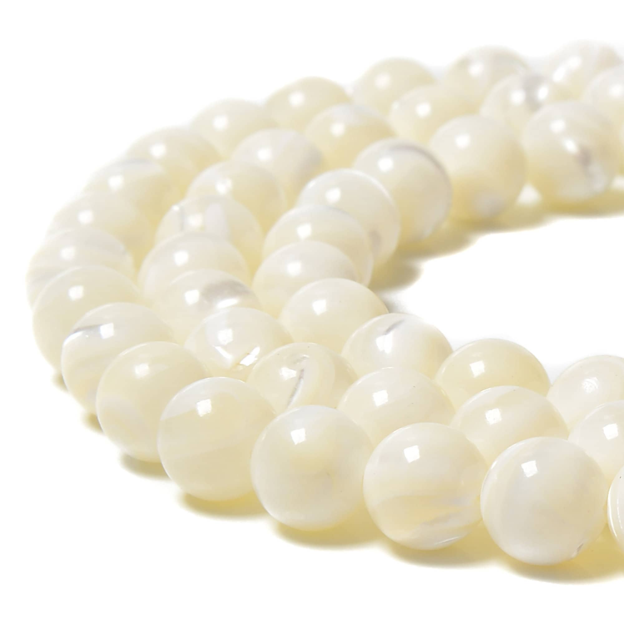 Iridescent White Mother of Pearl MOP Shell Smooth Round 3mm to - Etsy