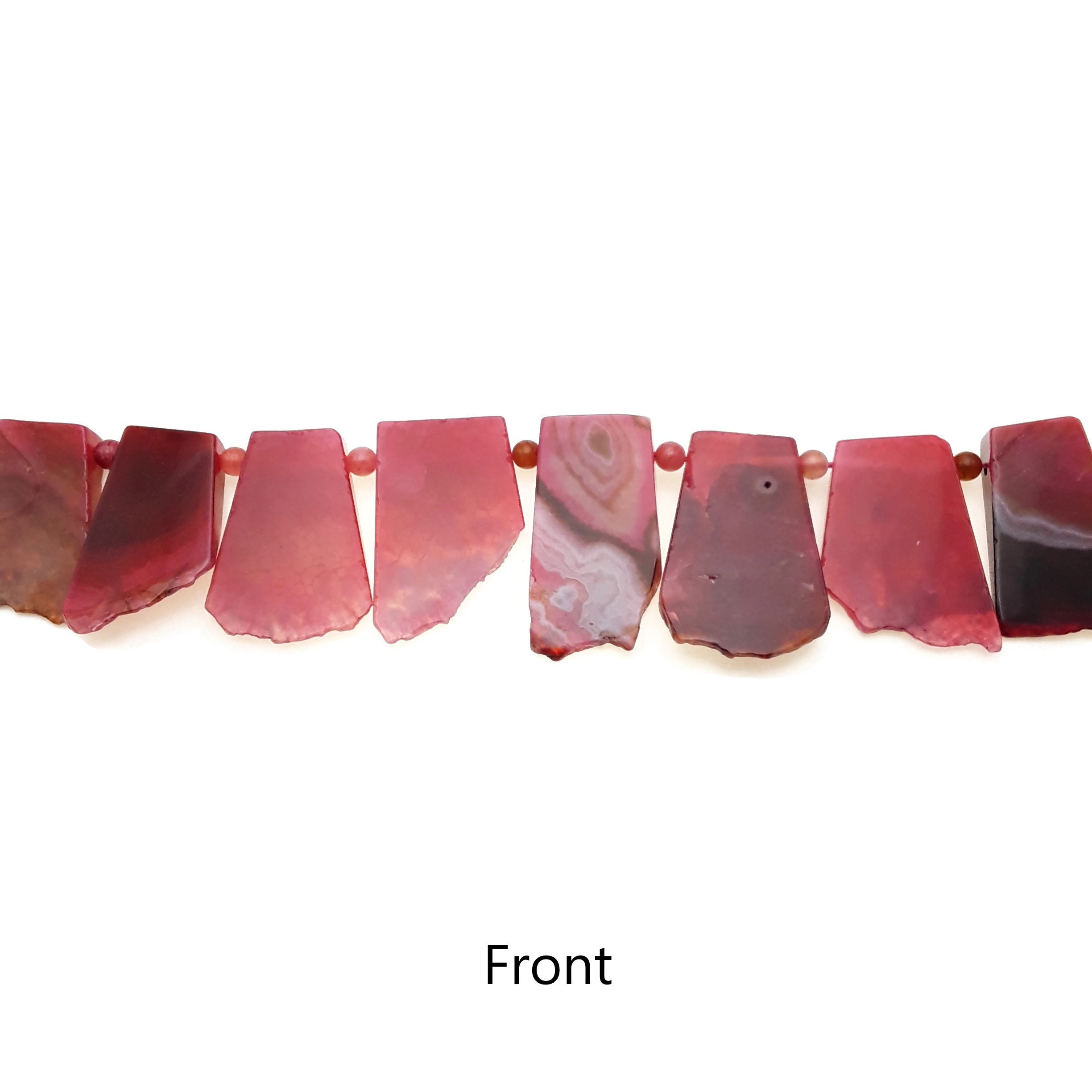 Red Agate Slice Irregular Trapezoid Slab Beads Approx 30x45mm | Etsy