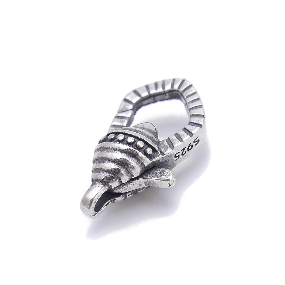 925 Sterling Silver Anti-silver Color Conch Shape Clasp Size 10x18mm ...