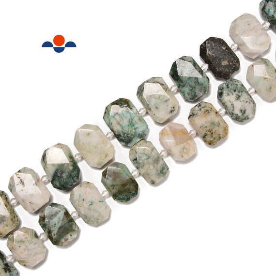 Sky Mountain Jade Rectangle Slice Faceted Octagon Beads Size - Etsy