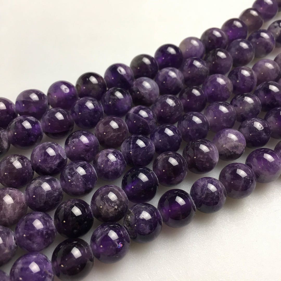 2.0mm Hole Amethyst Smooth Round Beads 6mm 8mm 10mm 15.5 - Etsy