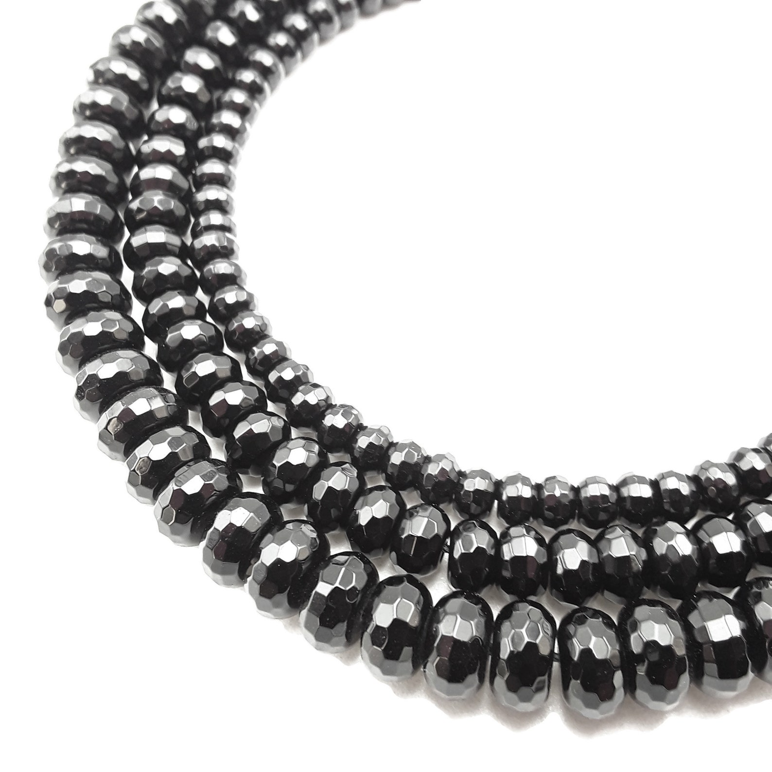 Black Onyx Faceted Rondelle Beads 4x6mm 5x8mm 6x10mm - Etsy