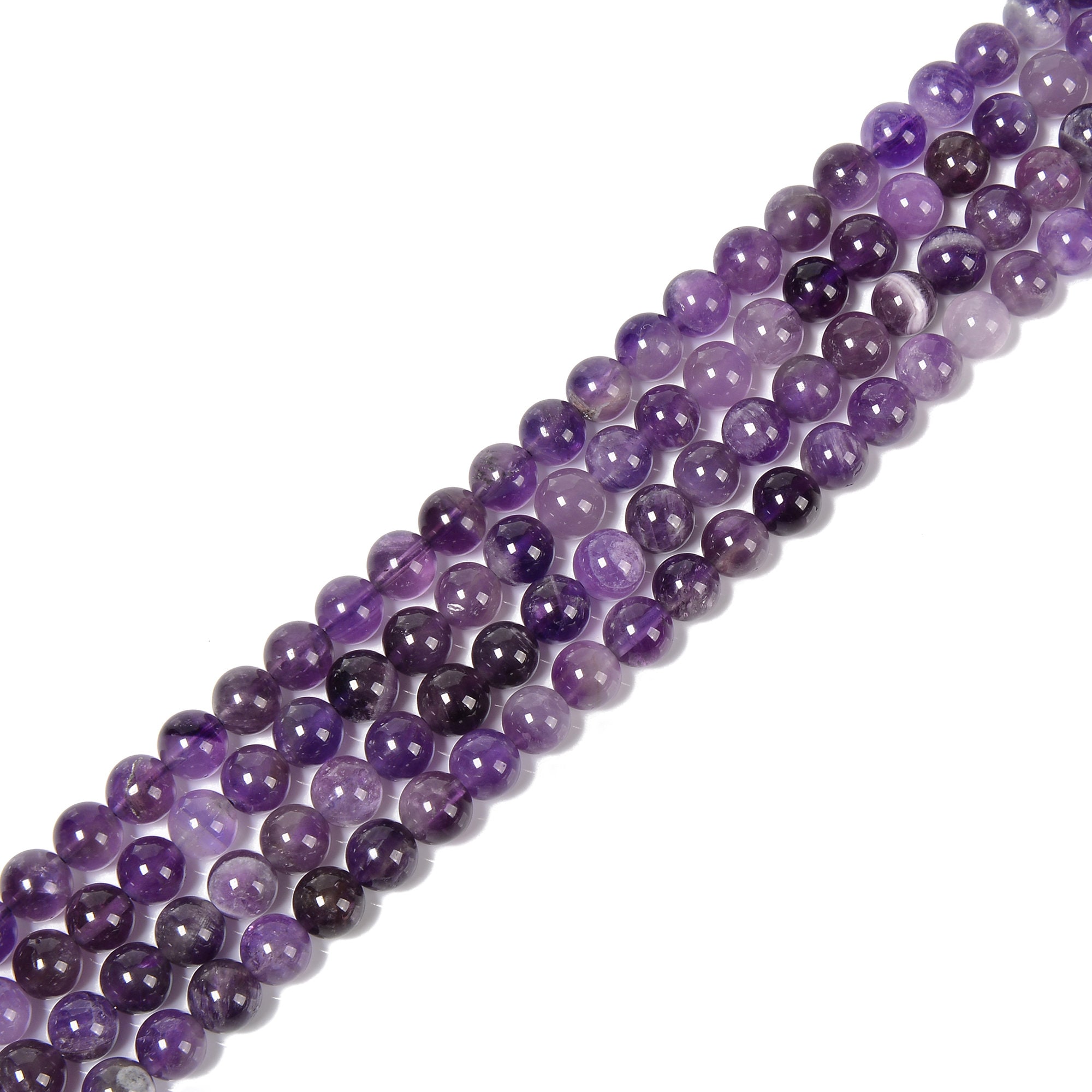 Natural Amethyst Smooth Round Beads Size 6mm 7mm 8mm - Etsy