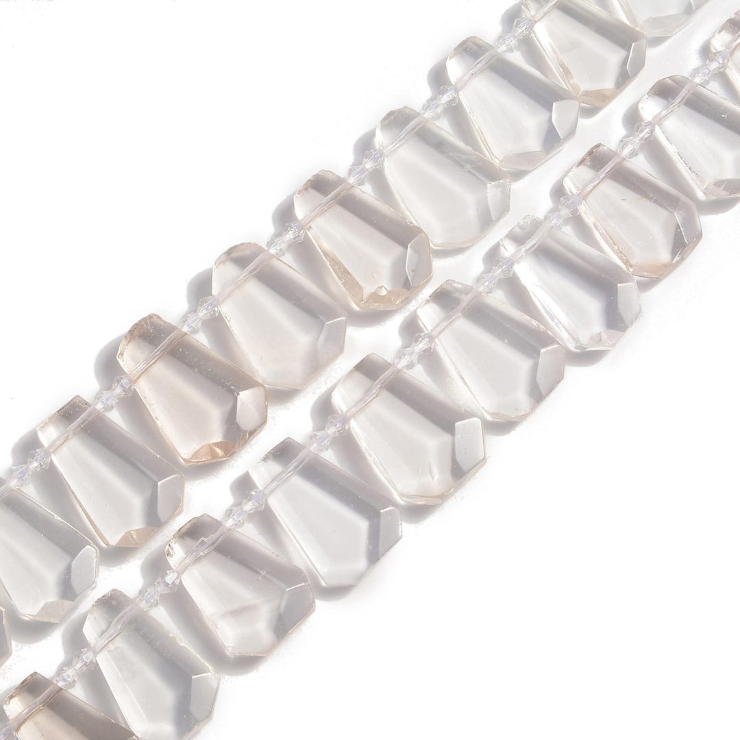 Clear Quartz Graduated Faceted Trapezoid Beads 15x20 to 18x27mm 15.5 ...