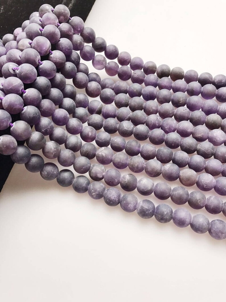 Amethyst Matte Round Beads 4mm 6mm 8mm 10mm 12mm 15.5 | Etsy