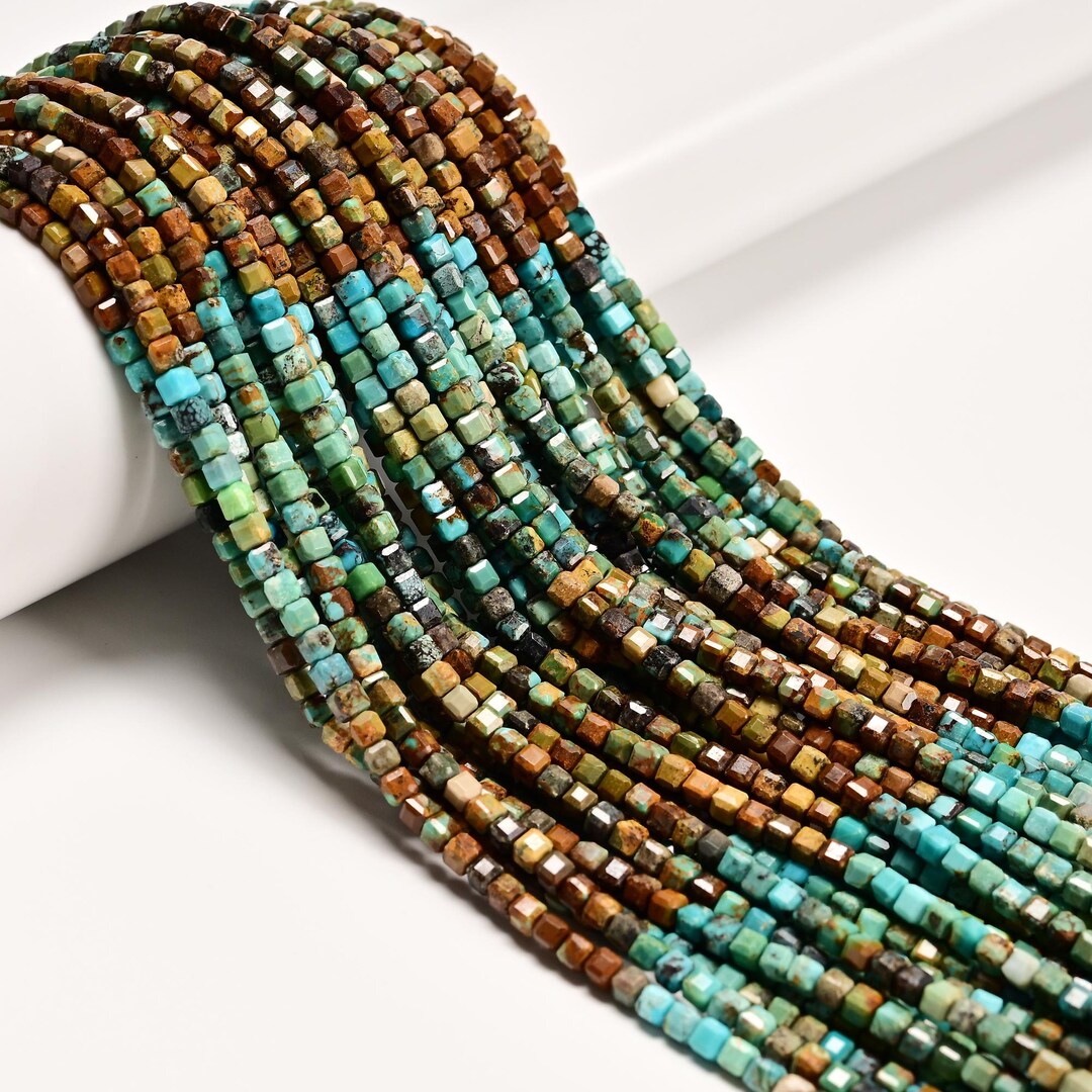 Gradient Natural Turquoise Faceted Cube Beads Size 3mm 15.5" Strand - Etsy