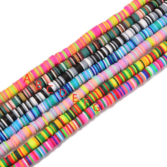 Mix Color Polymer Clay Heishi Discs Beads African Tribal Beads - Etsy
