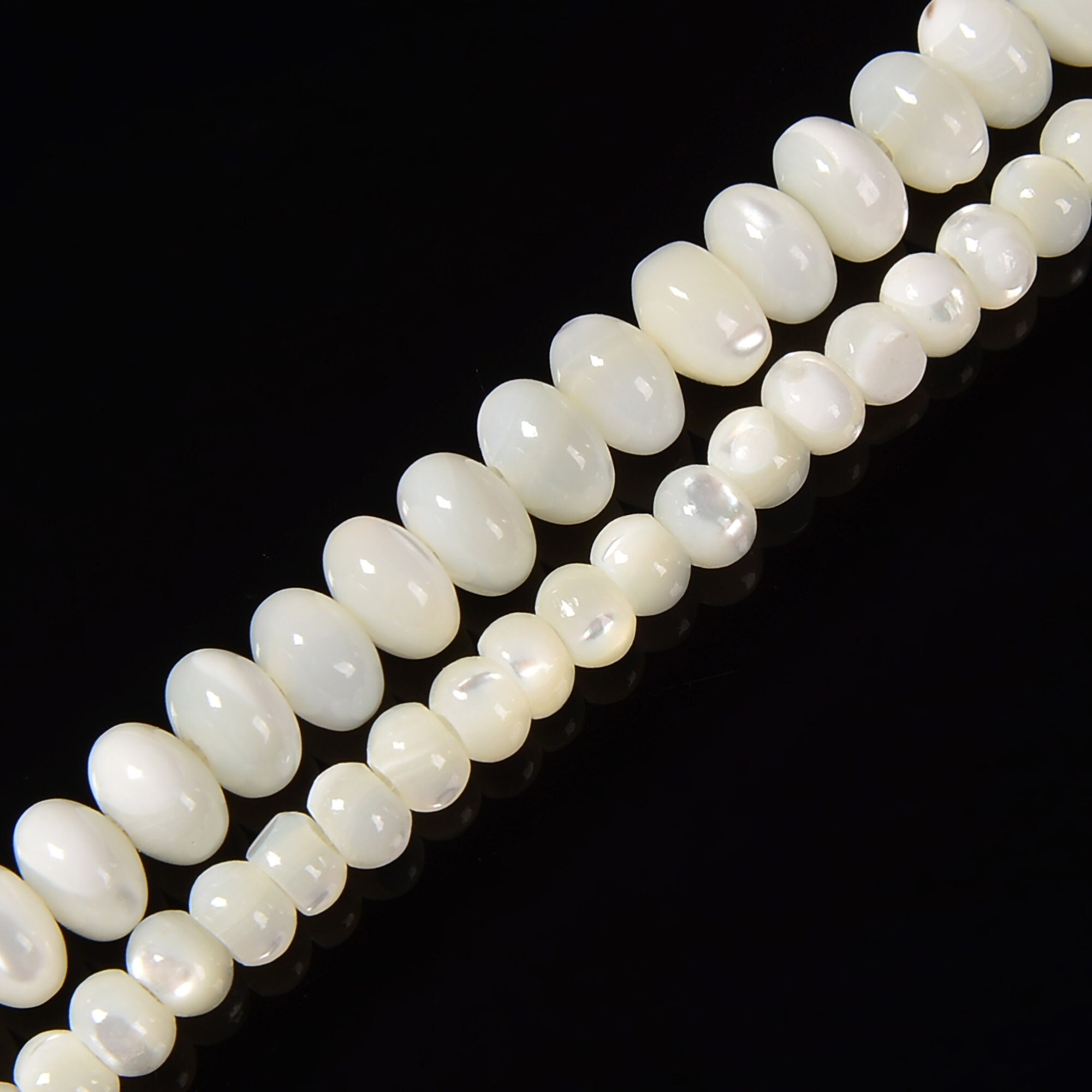 Iridescent White Mother of Pearl MOP Shell Rondelle Beads - Etsy