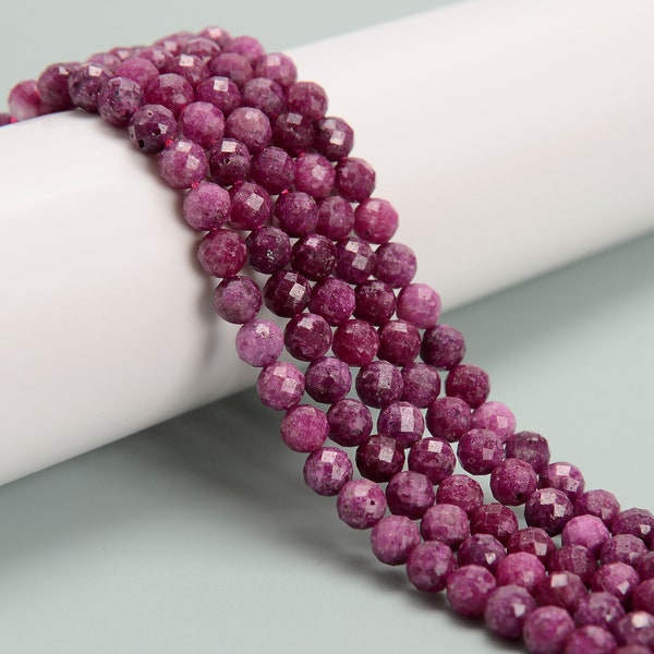 Faceted Ruby Beads - Etsy