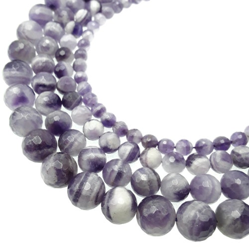 Chevron Amethyst Smooth Round Beads 4mm 6mm 8mm 10mm 12mm - Etsy