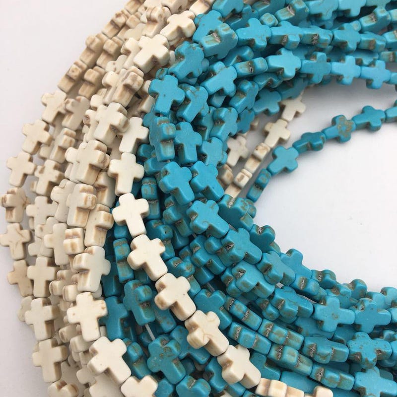 Turquoise Cross Bead - Etsy