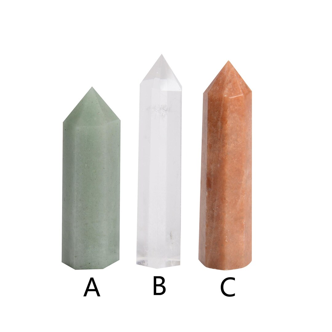 Aventurine Sunstone Clear Quartz Point Tower Size 20x75mm 20x85 20x90mm ...