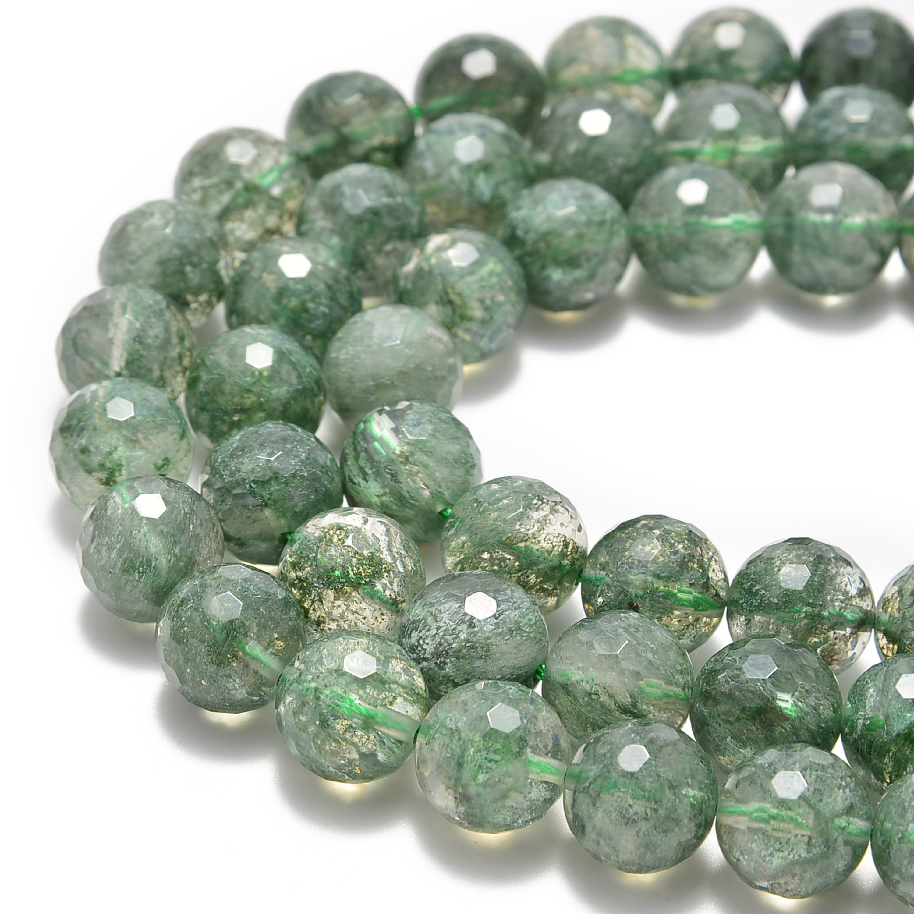 Green Rutilated Quartz Faceted Round Beads 4mm 6mm 8mm 10mm | Etsy