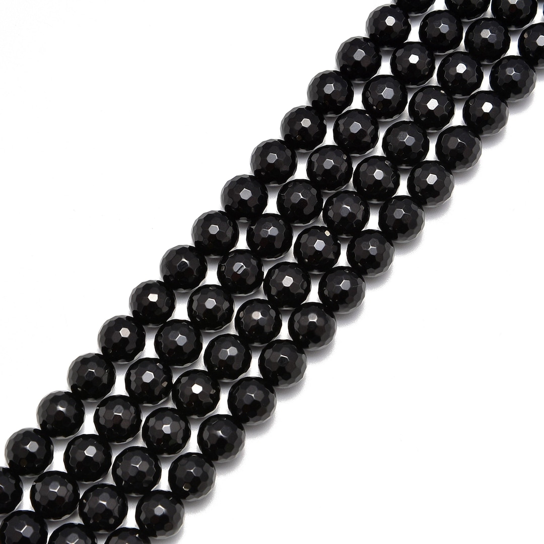 Black Onyx Faceted Round Beads 4mm 6mm 8mm 10mm 12mm 14mm 16mm 18mm 15. ...
