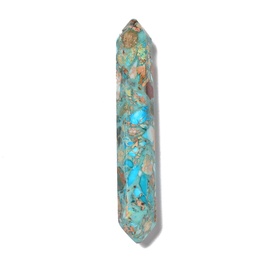 Turquoise Blue Impression Jasper Double Terminated Point Size 15x100mm ...
